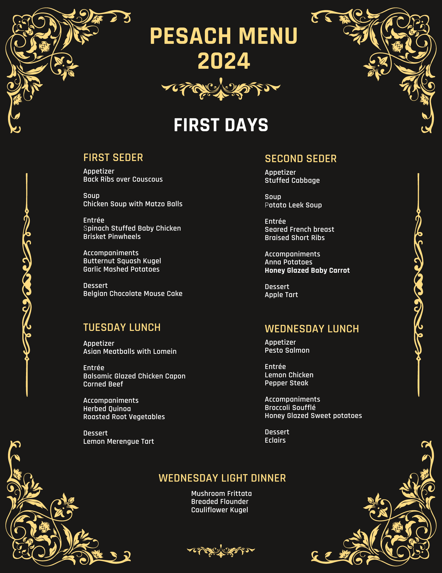 CATERING - A PERFECT PESACH